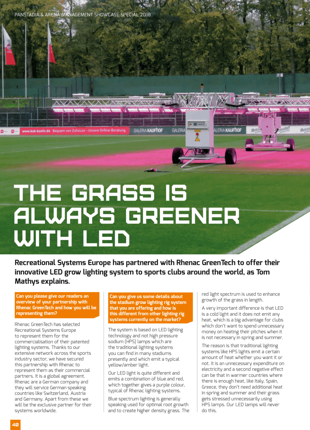 Panstadia & Arena Management 4/2018: The grass is always greener with ...
